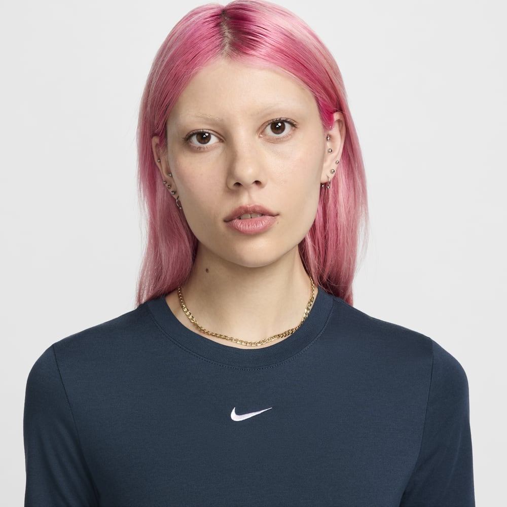 Camiseta Slim Cropped Para Mujer | Nike Sportswear | Azul